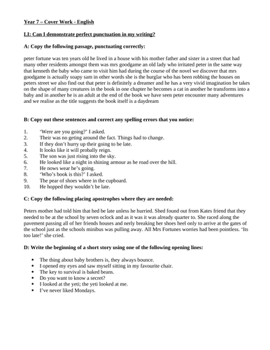 10X Year 7 Cover Lessons - English | Teaching Resources