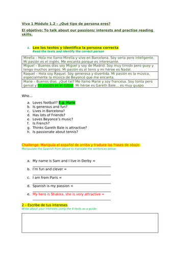 Viva 1 Módulo 1-mi vida-ALL UNITS-Spanish phonics,adjectives,family ...