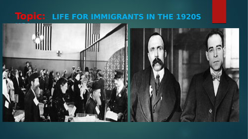 The 1920's USA: Immigrants, Balack Americans, other minorities and the ...