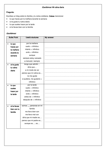 Spanish Daily Routine / La rutina diaria (6 Worksheets) GCSE | Teaching ...