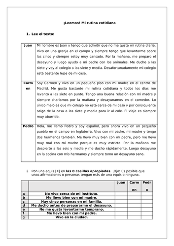 Spanish Daily Routine / La rutina diaria (6 Worksheets) GCSE | Teaching ...