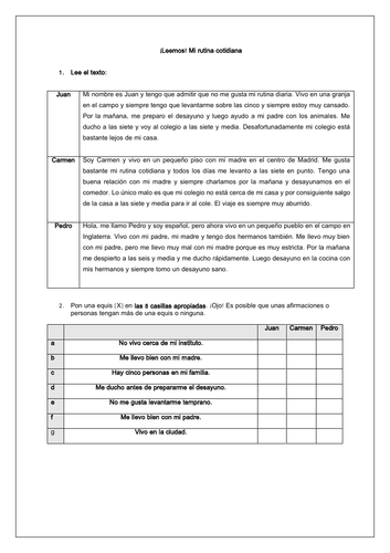 Spanish Daily Routine / La rutina diaria (6 Worksheets) GCSE | Teaching ...