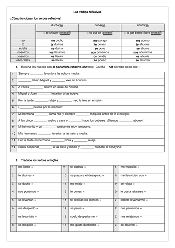 Spanish Daily Routine / La rutina diaria (6 Worksheets) GCSE | Teaching ...