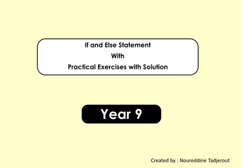 Python: If and Else Statement With Practical Exercises with Solution ...