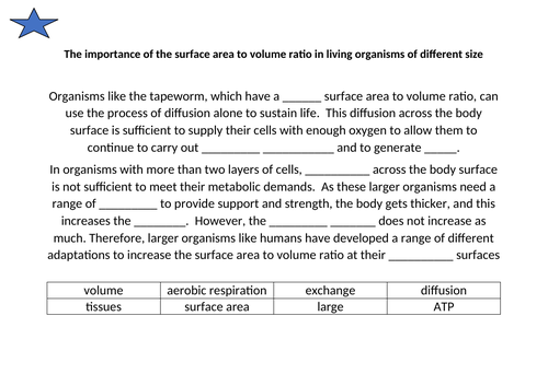 Surface area to volume ratio (AQA A-level Biology) | Teaching Resources