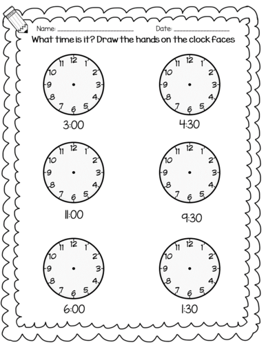 Telling the time workbook 2 - oclock half past quarter past quarter to ...