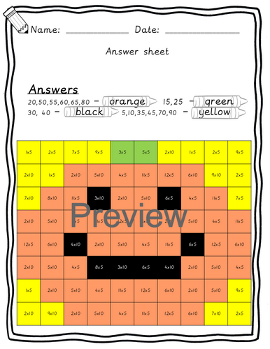 Halloween Colour by multiplication - counting in 2s 5s and 10s Y2 Y3 ...