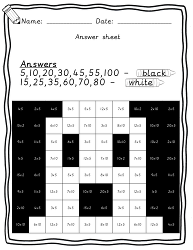 Halloween Colour by multiplication - counting in 2s 5s and 10s Y2 Y3 ...