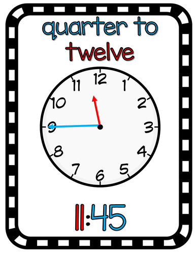 Telling Time Made Easy: 16 Clock Posters (Digital & Analogue) O'clock ...