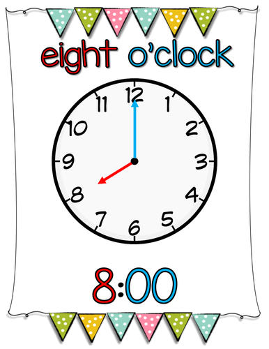 Telling Time Made Easy: 16 Clock Posters (Digital & Analogue) O'clock ...