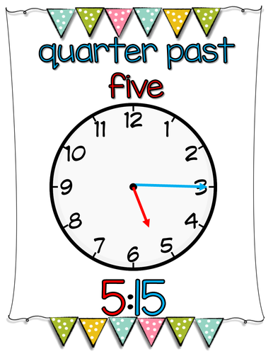 Telling Time Made Easy: 16 Clock Posters (Digital & Analogue) O'clock ...