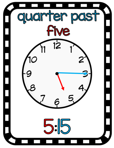 Telling Time Made Easy: 16 Clock Posters (Digital & Analogue) O'clock ...