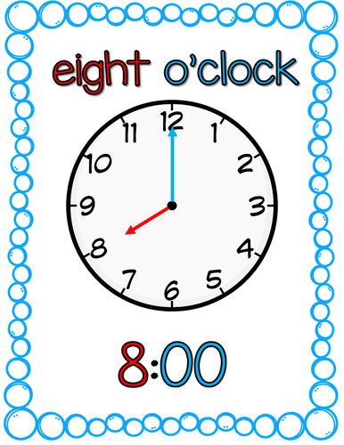 Telling Time Made Easy: 16 Clock Posters (Digital & Analogue) O'clock ...