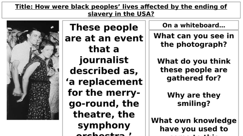 End of Slavery in the USA Civil Rights SoW | Teaching Resources