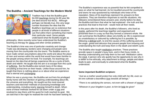 Lesson 2 of 6- Buddhism and its involvement in the world | Teaching ...