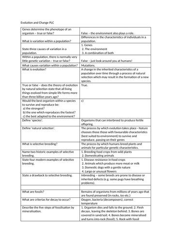 AQA Combined Science Pupil Learning Checklists | Teaching Resources