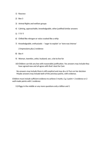 Pig Heart Boy Questions and Answers for Reading Comprehension ...