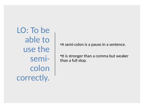 Y6 Semi Colons ppt | Teaching Resources