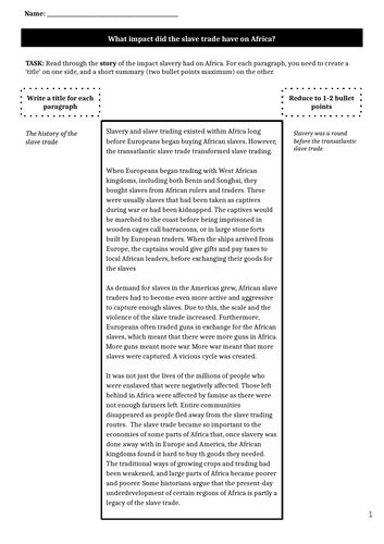 What impact did the Slave Trade have on Africa? | Teaching Resources
