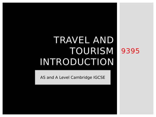 Introduction to AS and A Level Travel and Tourism | Teaching Resources