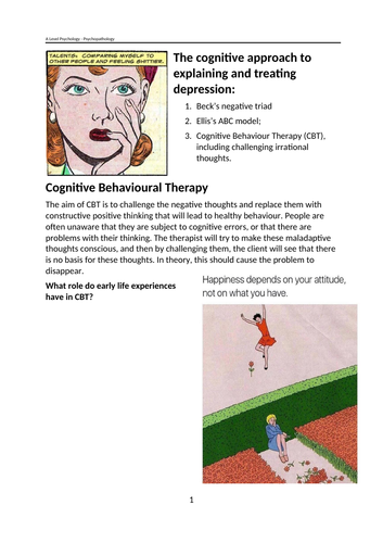 Cognitive Treatments for Depression: Psychopathology | Teaching Resources