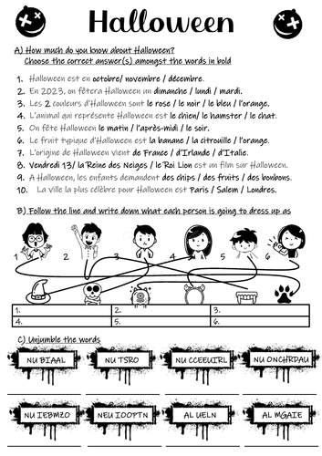 KS3 French: Halloween booklet | Teaching Resources