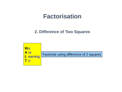Factorisation | Teaching Resources