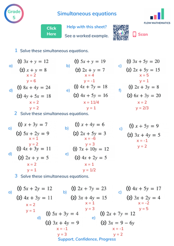 Simultaneous equations by elimination | Teaching Resources Simultaneous equations by elimination | Teaching Resources