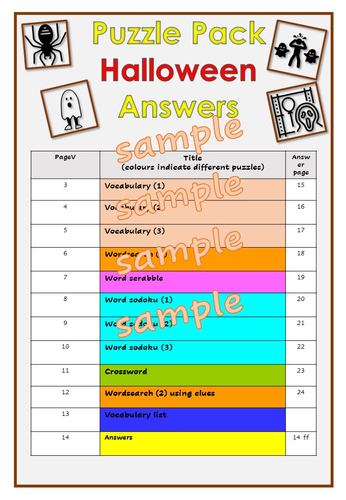 Spanish Halloween Puzzles | Teaching Resources