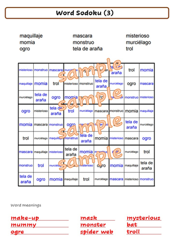 Spanish Halloween Puzzles | Teaching Resources
