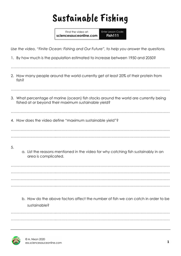 Sustainable Fishing [Virtual/Blended] | Teaching Resources