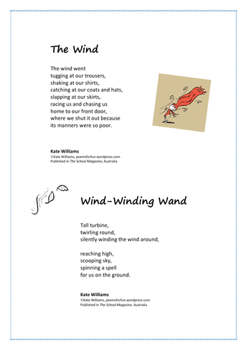2 Poems on Wind/ Turbines (by author, published) | Teaching Resources