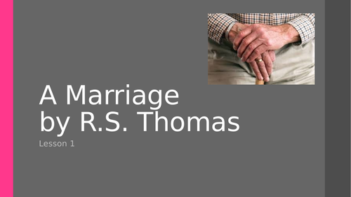 WJEC Welsh Poetry A Marriage R.S. Thomas | Teaching Resources