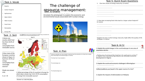 AQA Geography GCSE 8 Revision sheets, coasts, economic world, living ...