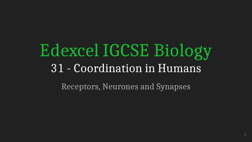 Edexcel IGCSE Biology Presentations Chapter 4 - Coordination and ...
