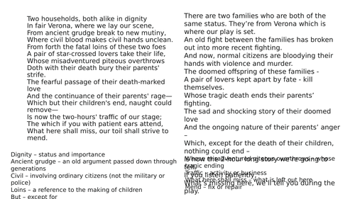 Romeo and Juliet Prologue Analysis | Teaching Resources