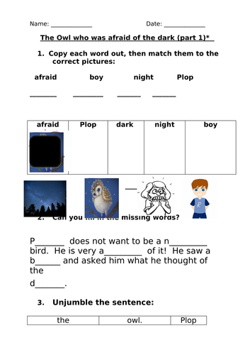 The Owl Who Was afraid of the Dark- Extensive Literacy Resources ...