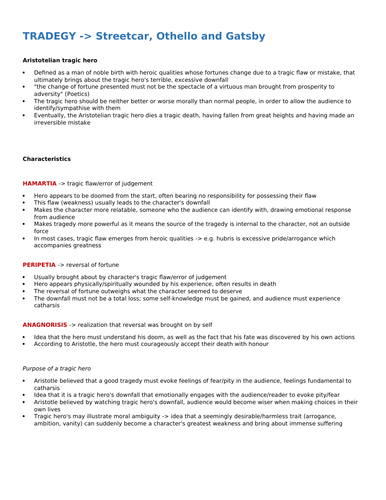 A-level English Lit; Tragedy linked to Othello, The Great Gatsby and A ...