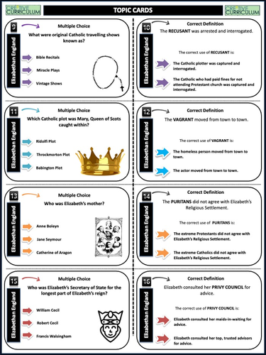 Elizabethan England Task Cards | Teaching Resources