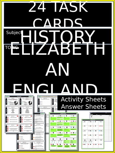 Elizabethan England Task Cards | Teaching Resources