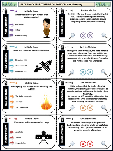 Nazi Germany History Task cards | Teaching Resources