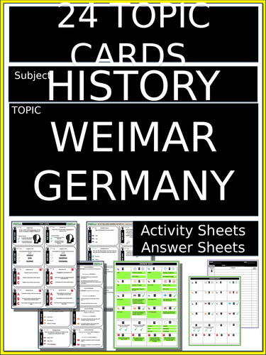 Weimar Germany - History GCSE Task Cards | Teaching Resources