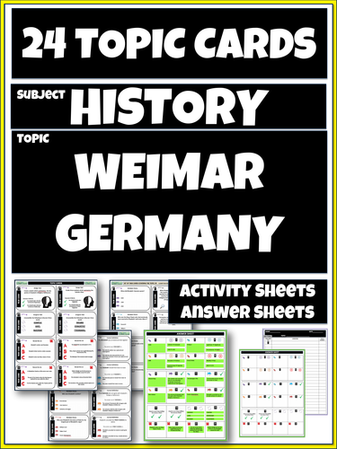 Weimar Germany - History GCSE Task Cards | Teaching Resources