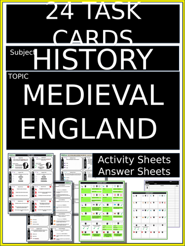 Medieval England History Task Cards | Teaching Resources