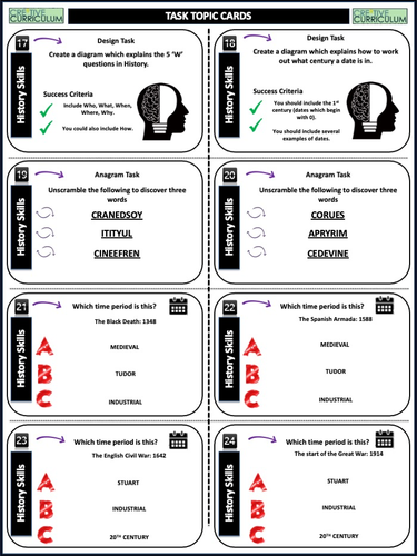 KS3 History Skills Task Cards | Teaching Resources