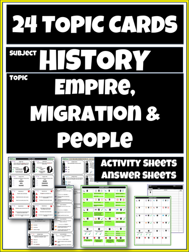 Empire Migration History Task Cards | Teaching Resources