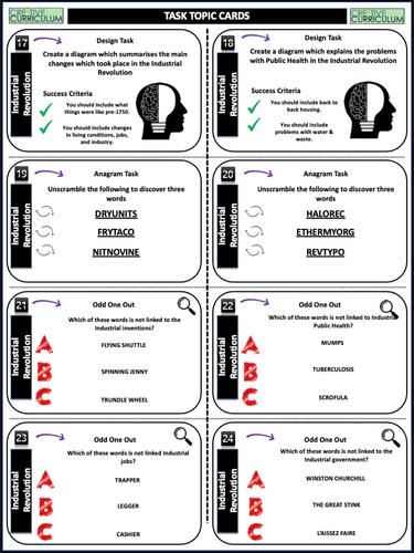 Industrial Revolution Task Cards | Teaching Resources