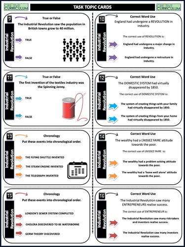 Industrial Revolution Task Cards | Teaching Resources