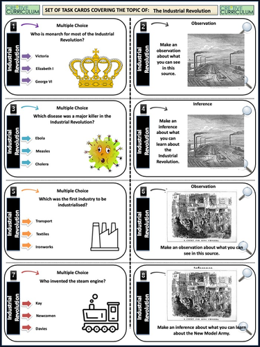 Industrial Revolution Task Cards | Teaching Resources