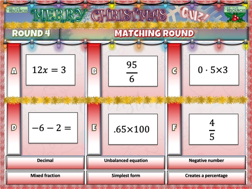 Maths Christmas Quiz | Teaching Resources